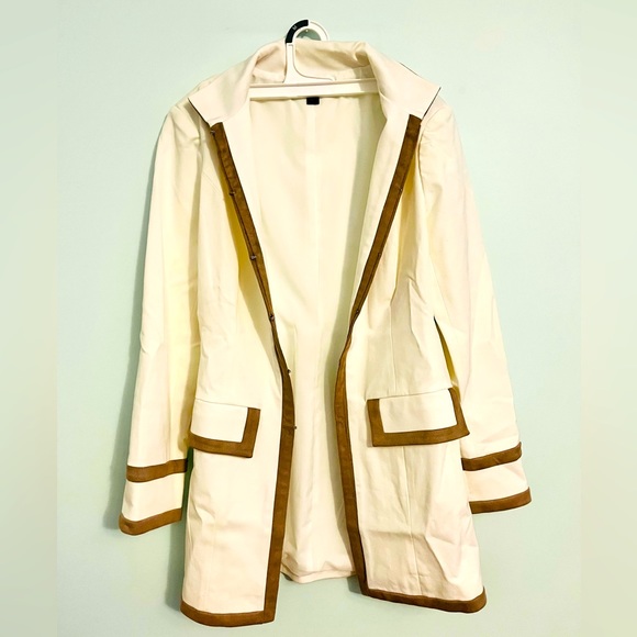 Boston Proper | Jackets & Coats | Beautiful Cream White With Soft Brown ...